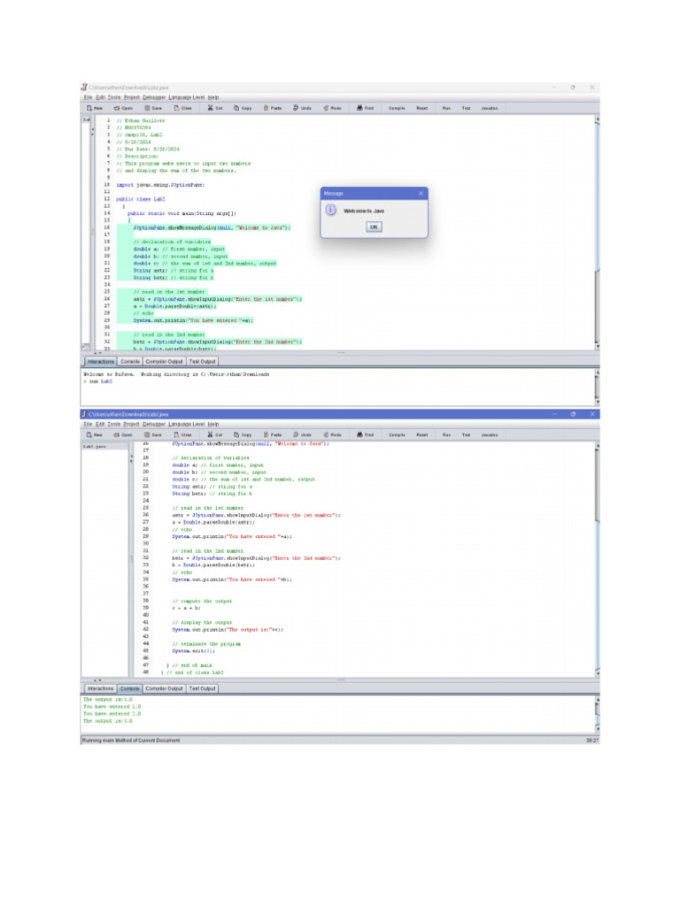 Lab2 java-EthanGuillote | PDF
