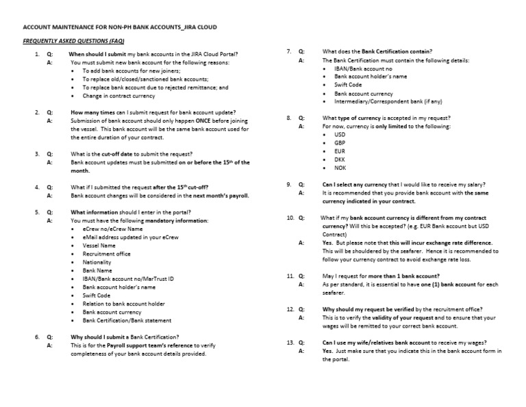 Seafarer Bank Account Maintenance Guide | PDF | Economies | Banking