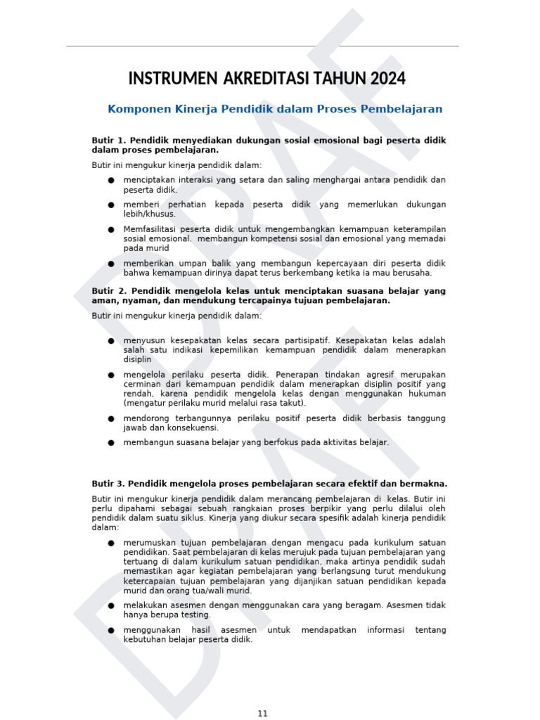 Instrumen Akreditasi 2024 | PDF