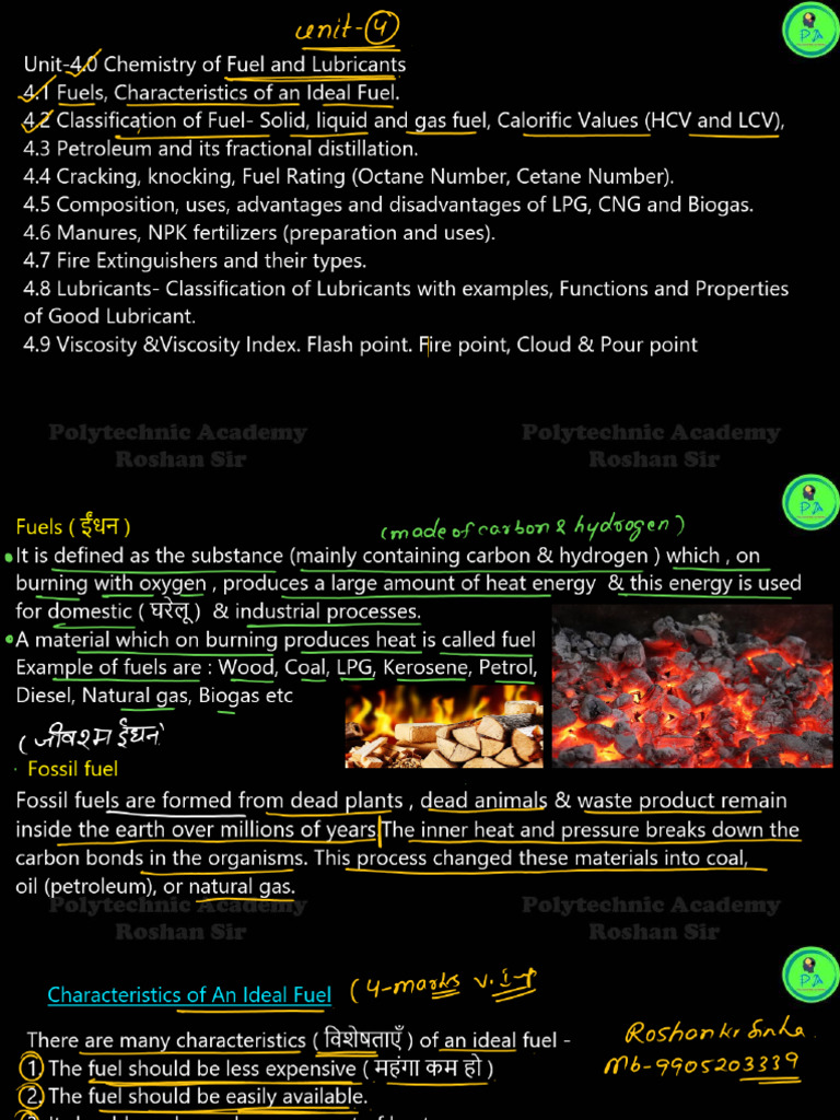 Unit-IV Chemistry Fuel Lect-1 | PDF