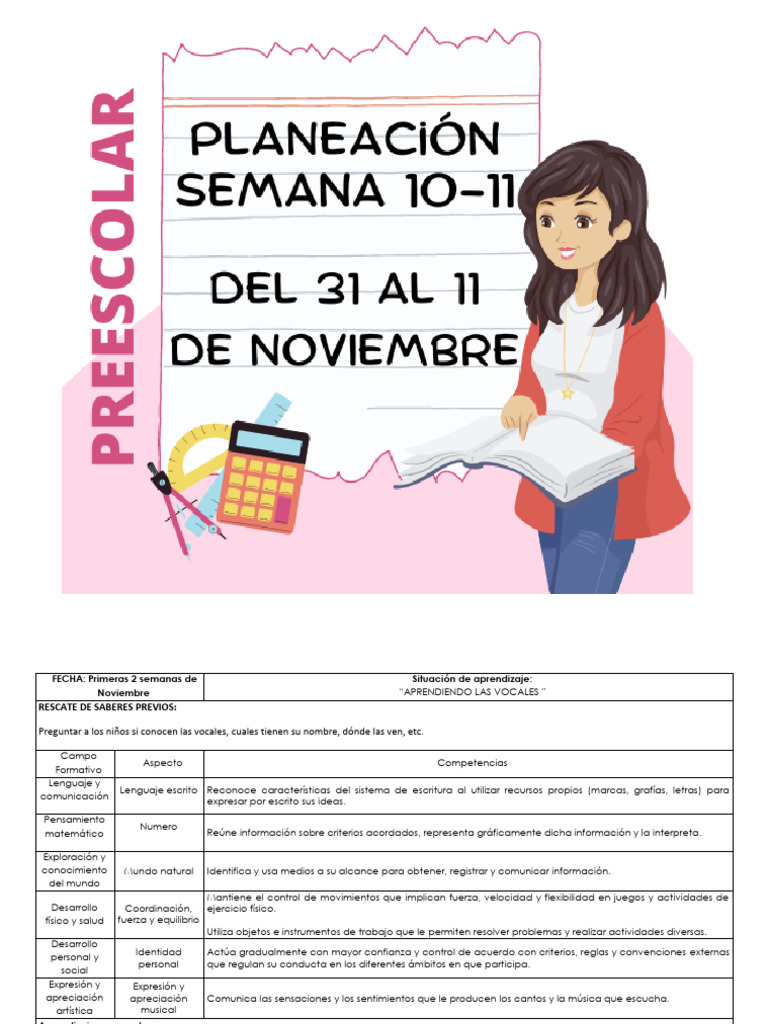 Semana 10 y 11 de Preescolar | PDF | Educación de la primera infancia