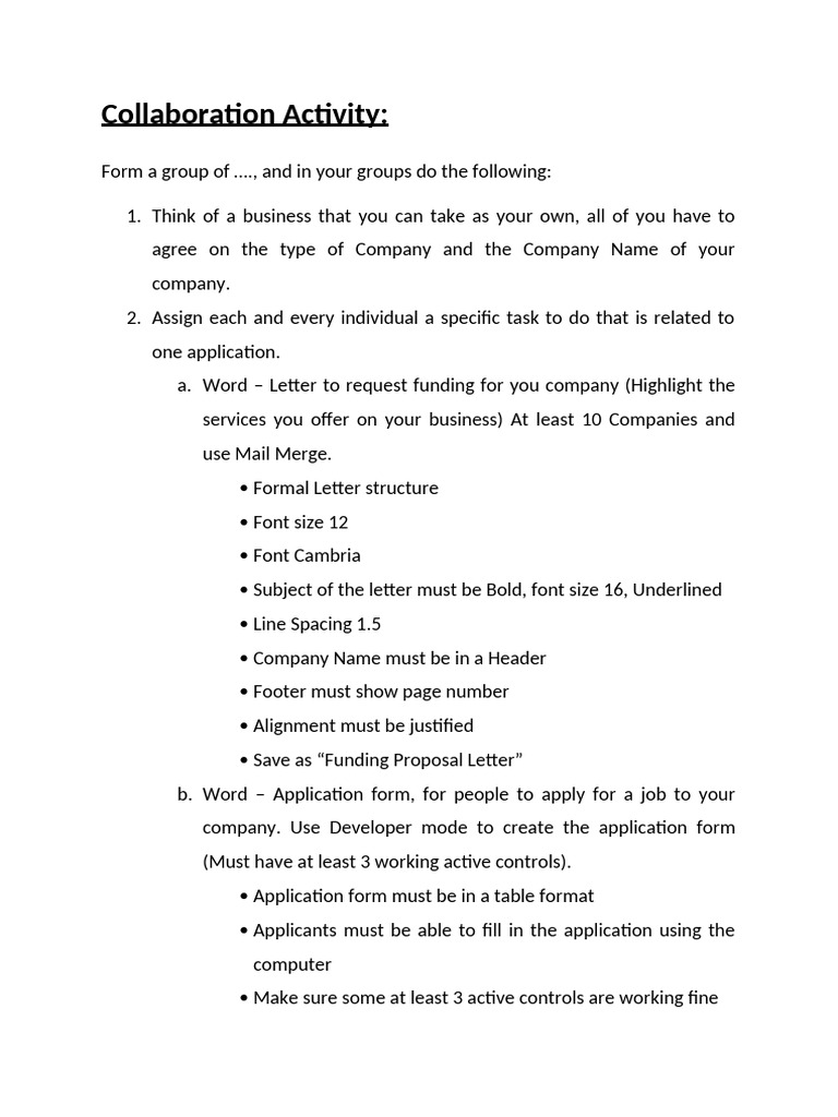 Collaboration Activity | PDF