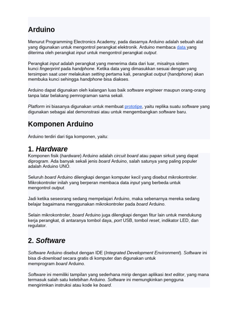 Materi Arduino | PDF | Game & Aktivitas