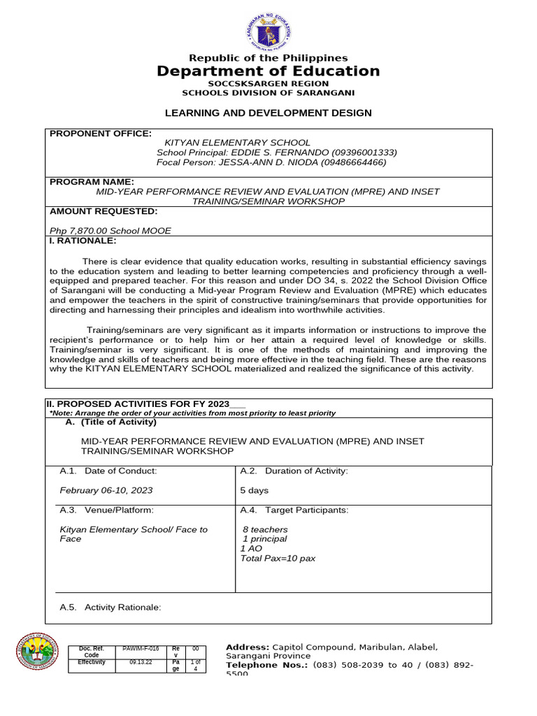 L&D Mpre | PDF | Teachers | Cognition