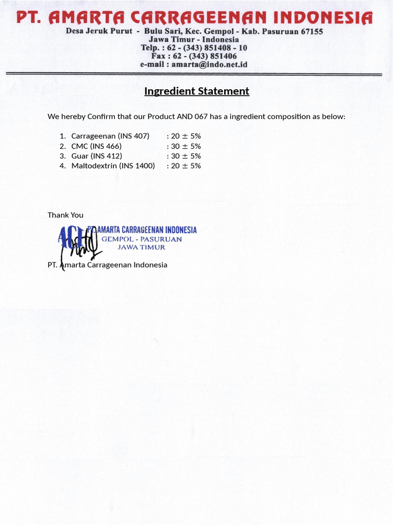 Ingredient Composition for ADN-067 | PDF | Wellness | Technology ...