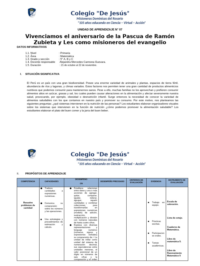 Unidad de Aprendizaje #7 | PDF | Números | Geometría