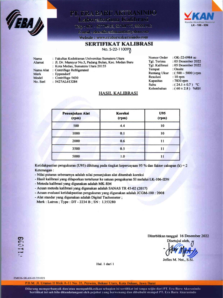 Sertifikat Kalibrasi Alat | PDF