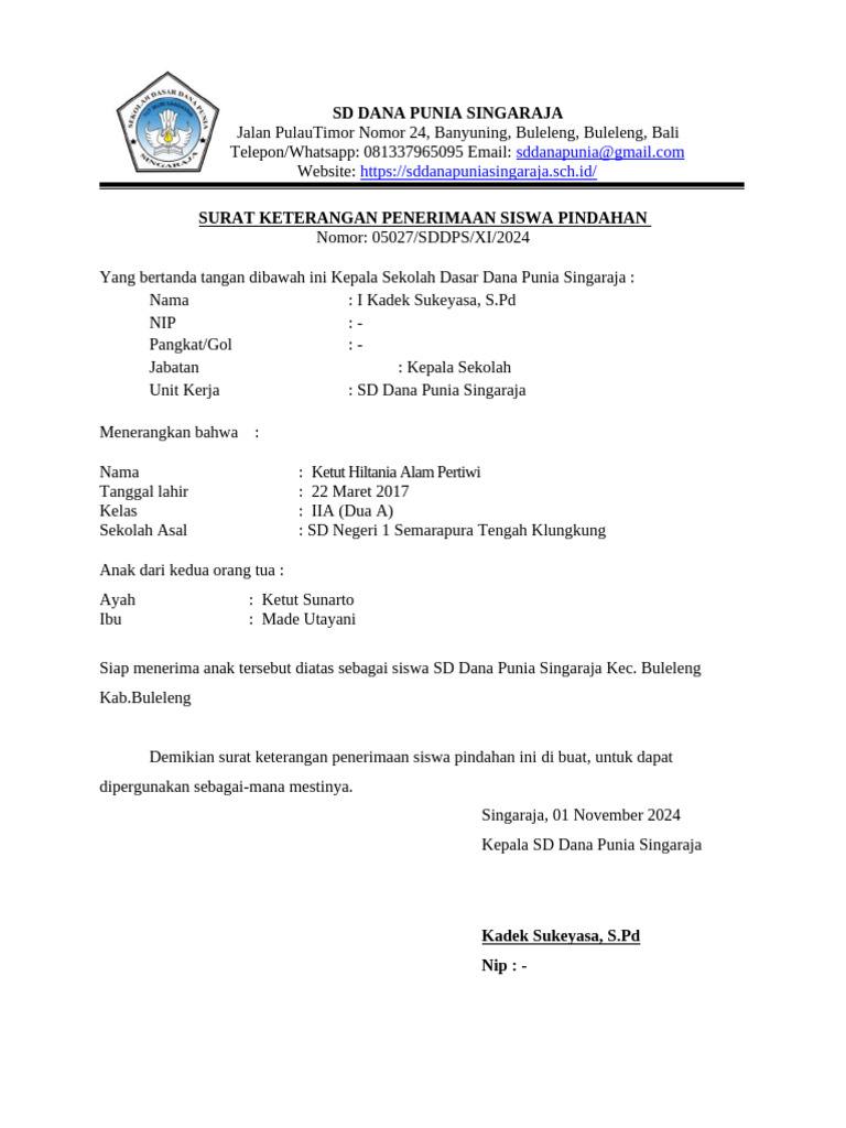 SD Dana Punia Singaraja | PDF | Kesehatan Holistik