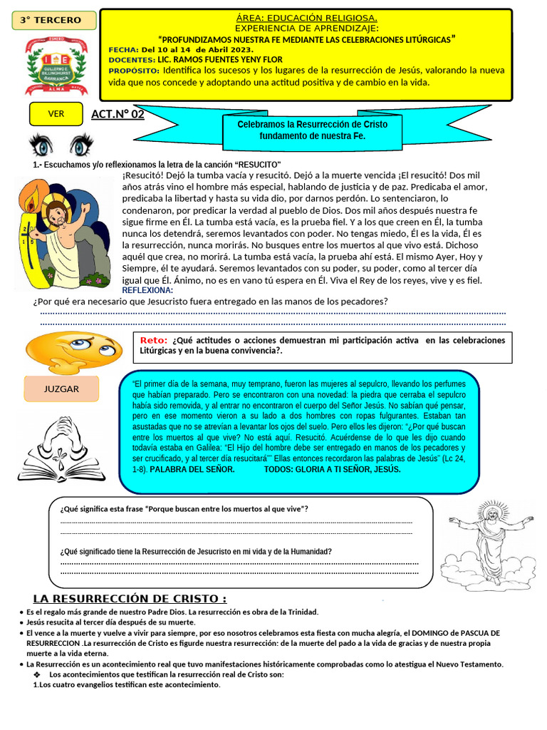 3° Pascua de Resurrección | PDF | La resurrección de Jesús | Jesús
