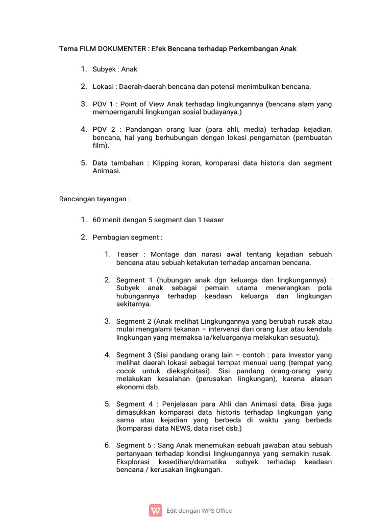Contoh Skrip Film Dokumenter | PDF