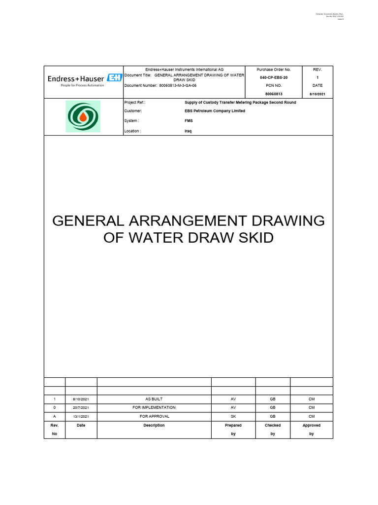 2.11-General Arrangement Drawing of Water Draw Skid | PDF