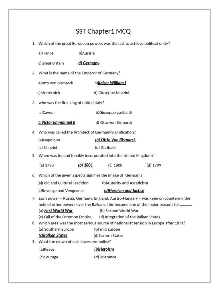 History ch1 | PDF | Kingdom Of Prussia | Otto Von Bismarck