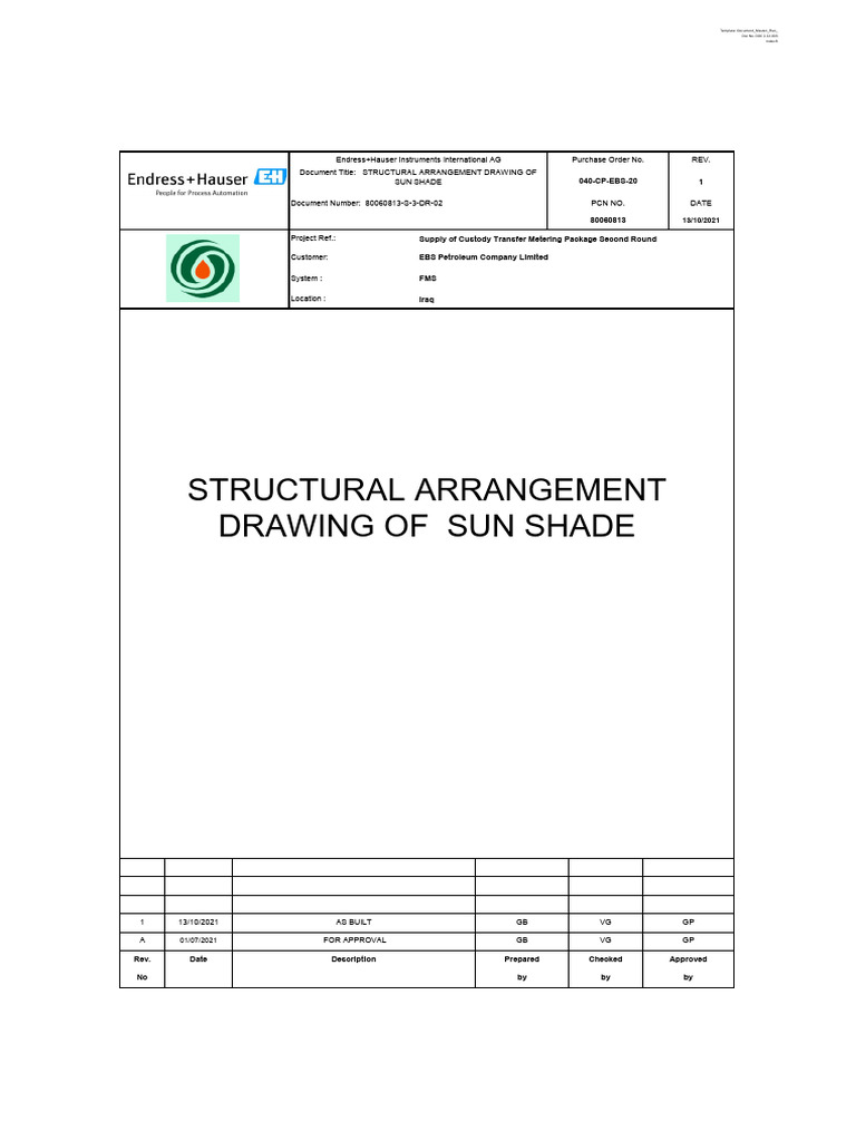 Sun Shade Structural Arrangement Drawing | PDF