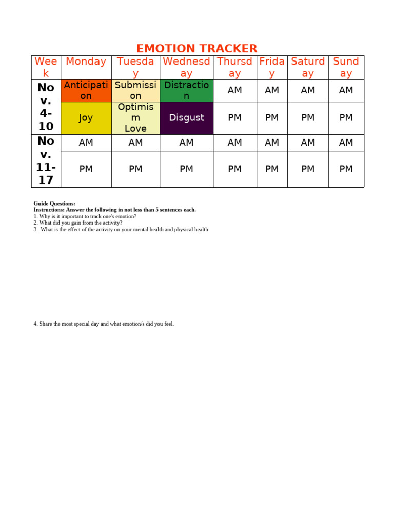 EMOTION TRACKER of Ako | PDF