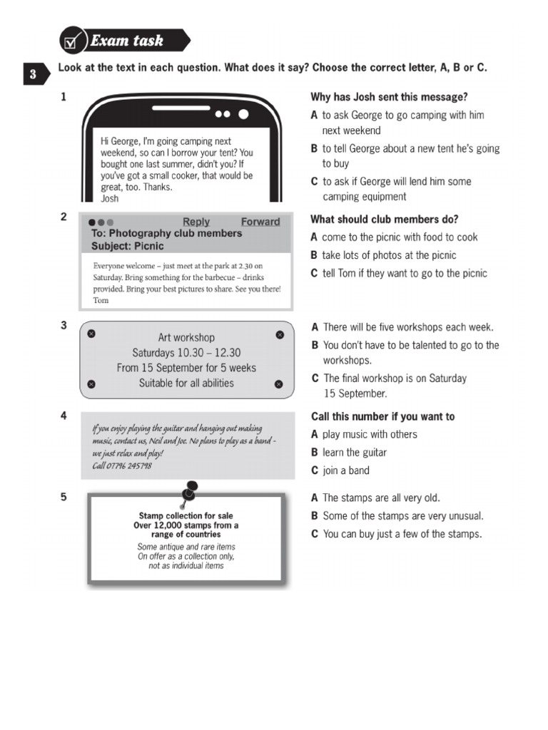 Reading Part 1 2 3 | PDF