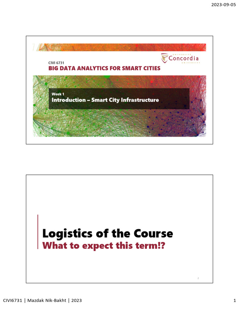 CIVI6731 Lecture (Week1) | PDF | Internet Of Things | Computing