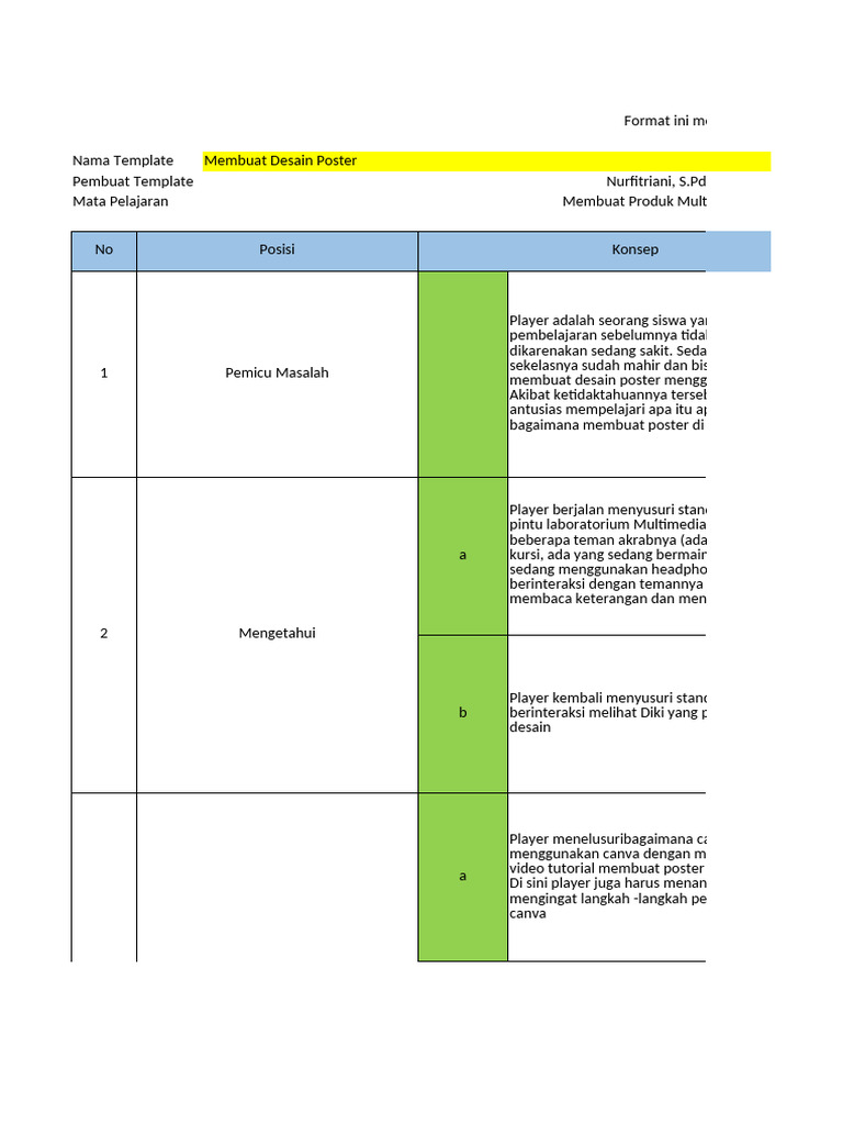 Template Storyboard VR (Praktikum) | PDF | Game & Aktivitas