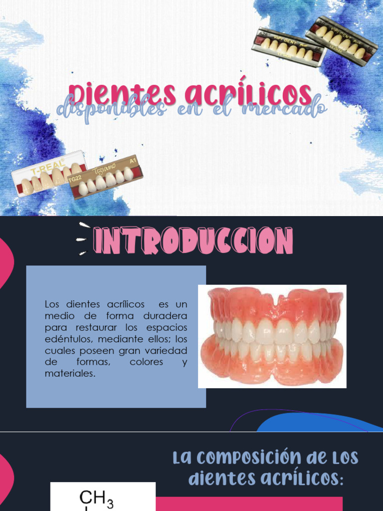 Dientes Acrílicos: Variedades y Precios | PDF | Diente | Boca