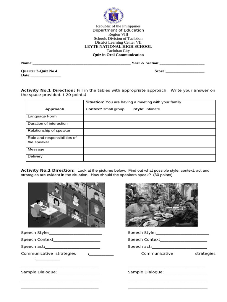 Quiz 4-Q2-Oral Comm | PDF | Social Science Quiz 4-Q2-Oral Comm | PDF | Social Science