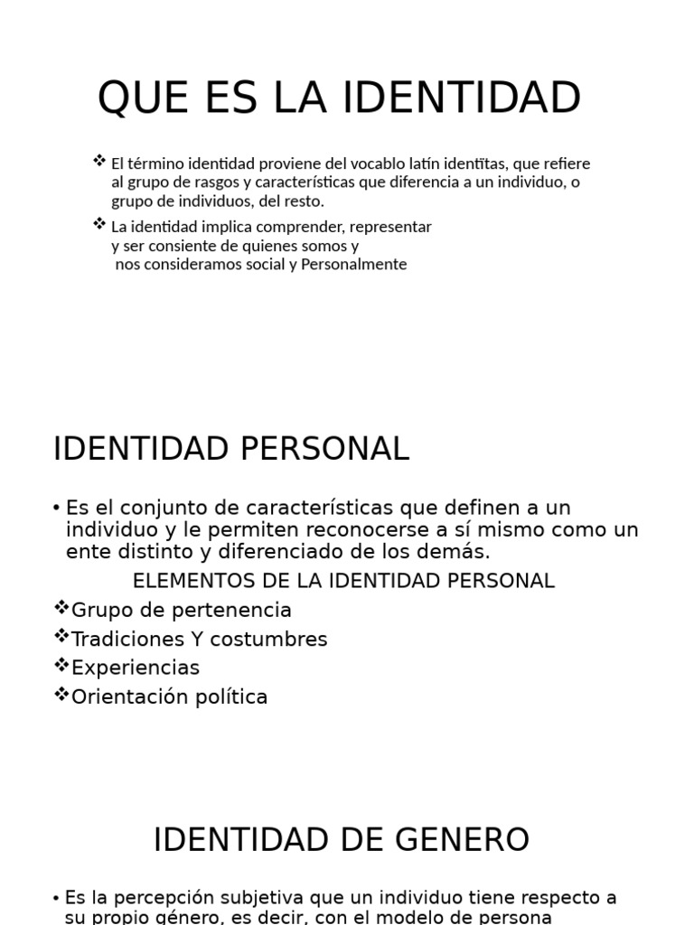 Que Es La Identidad Pdf Etnicidad Transgénero