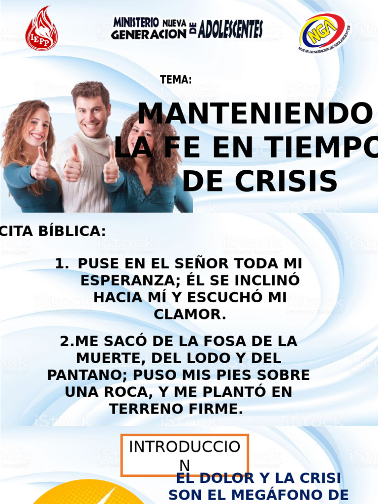 Tema Fe en Tiempos de Crisis | PDF | Dios | Fe