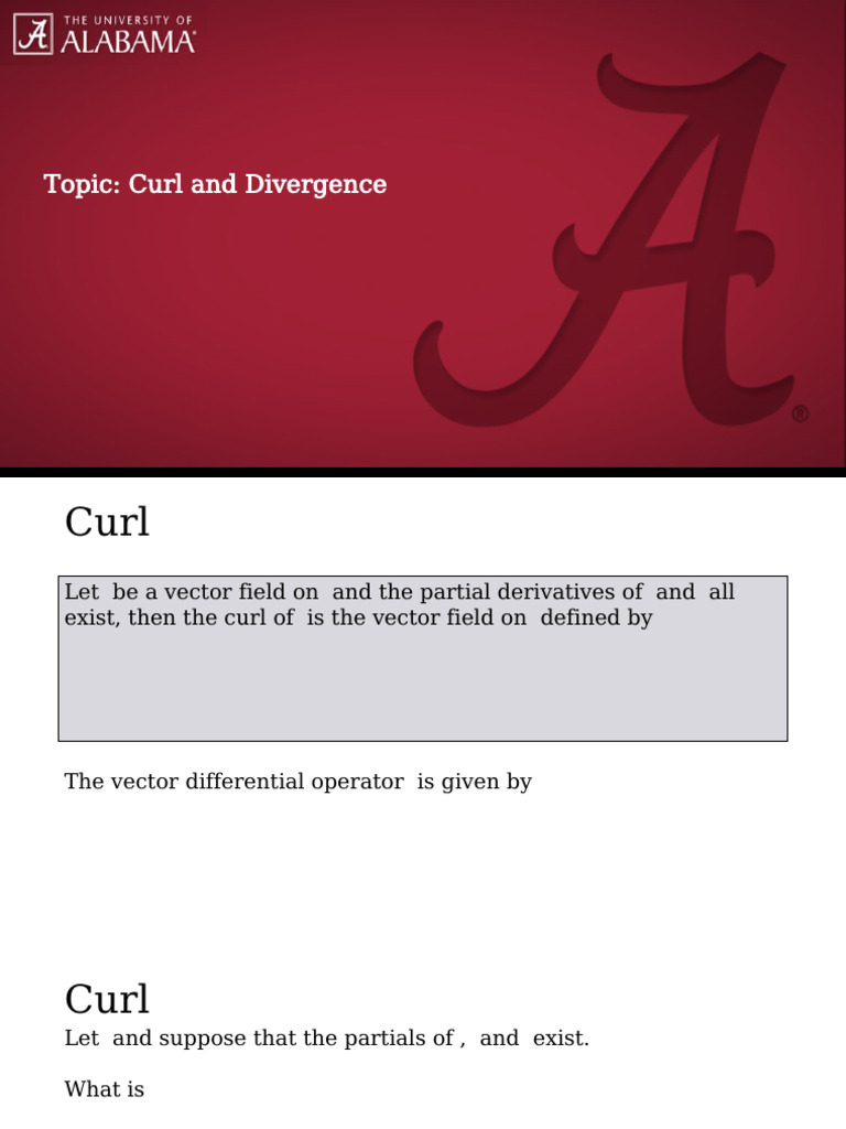Topic 29 - Curl and Divergence | PDF | Divergence | Euclidean Vector