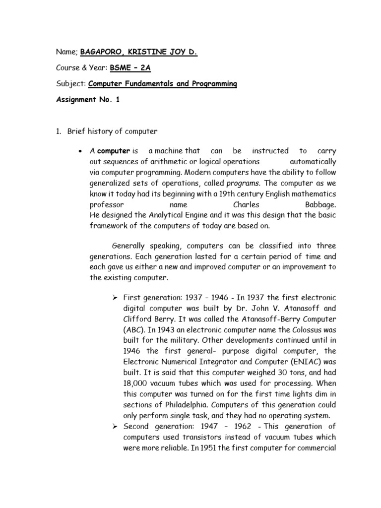Assignment No 1 Pdf Bios Central Processing Unit 