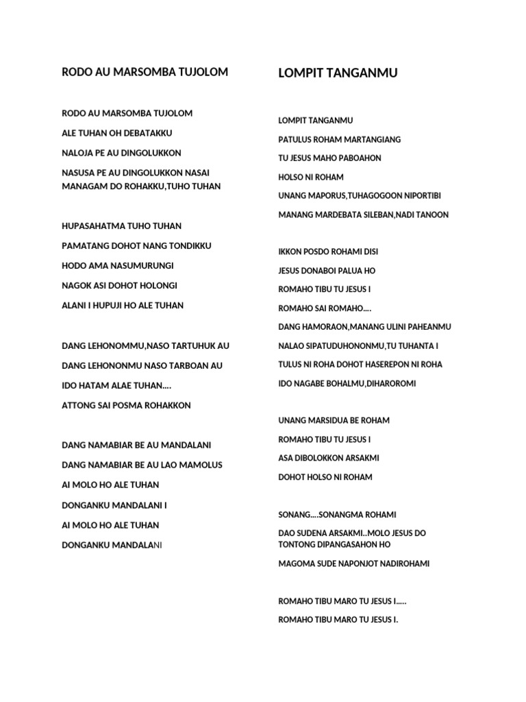 Rodo Au Marsomba Tujolom | PDF