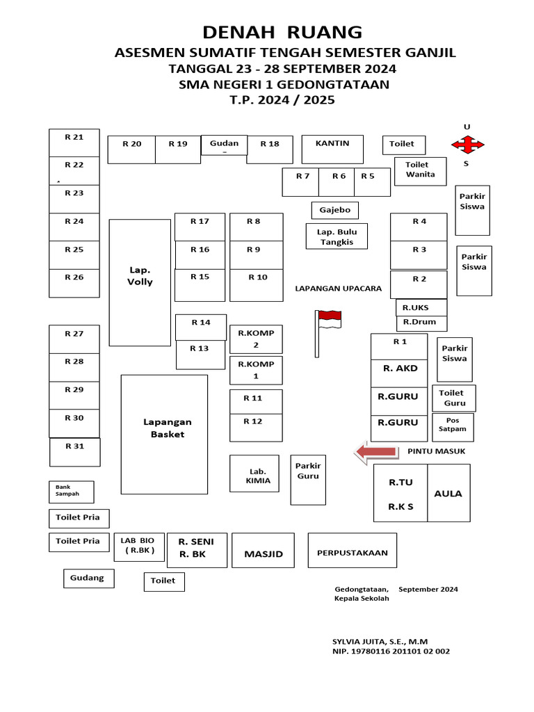 Denah Ruang Ujian SMA 2024 | PDF