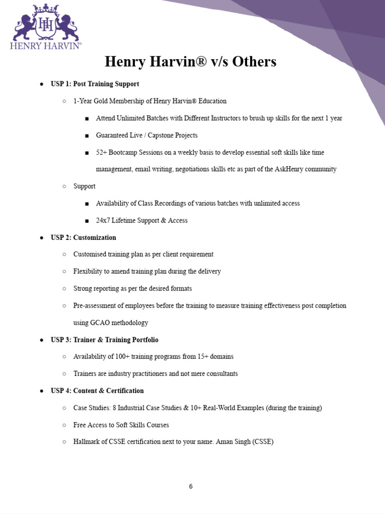 Henry Harvin Vs Others | PDF