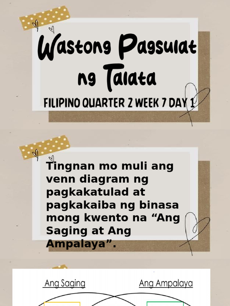 Filipino Quarter 2 Week 7 Day 1 | PDF