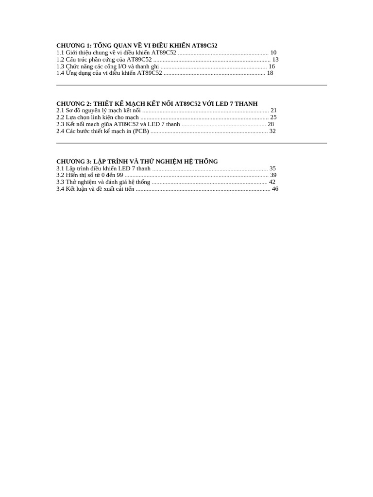 Muc Luc 3 Chuong | PDF