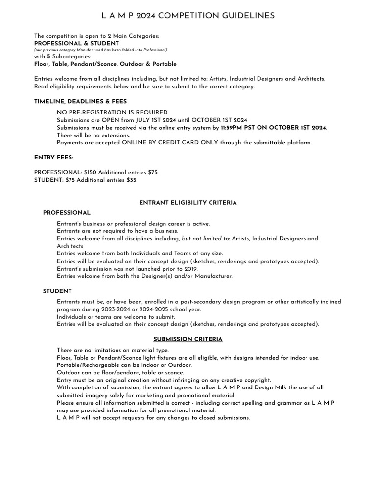 2024 Competition Guidelines & Terms REV | PDF | Image