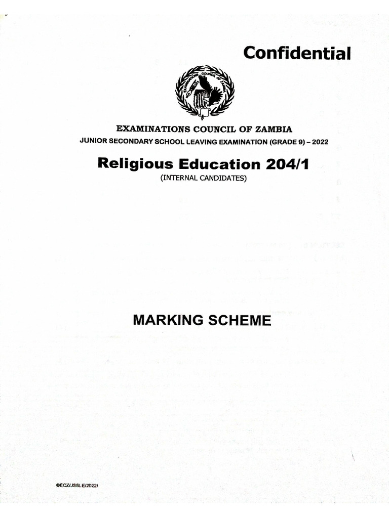 RE Grade 9, 2022 Marking Key-1-1 | PDF