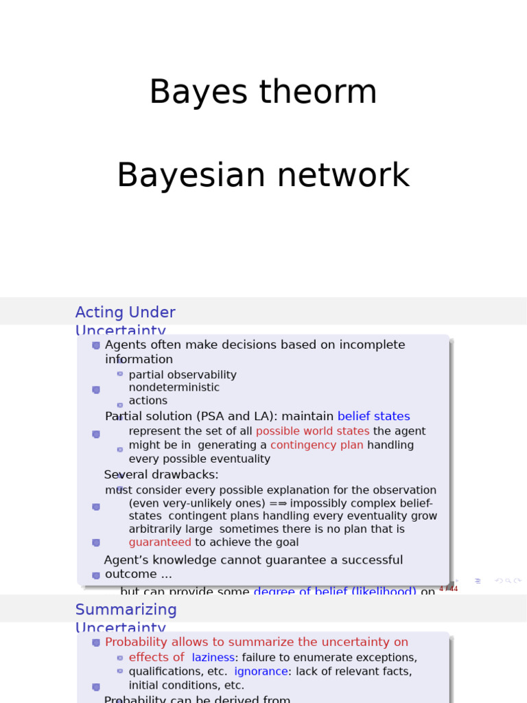 Imp Class Bayes Therom and Basian Network Class | PDF | Bayesian ...