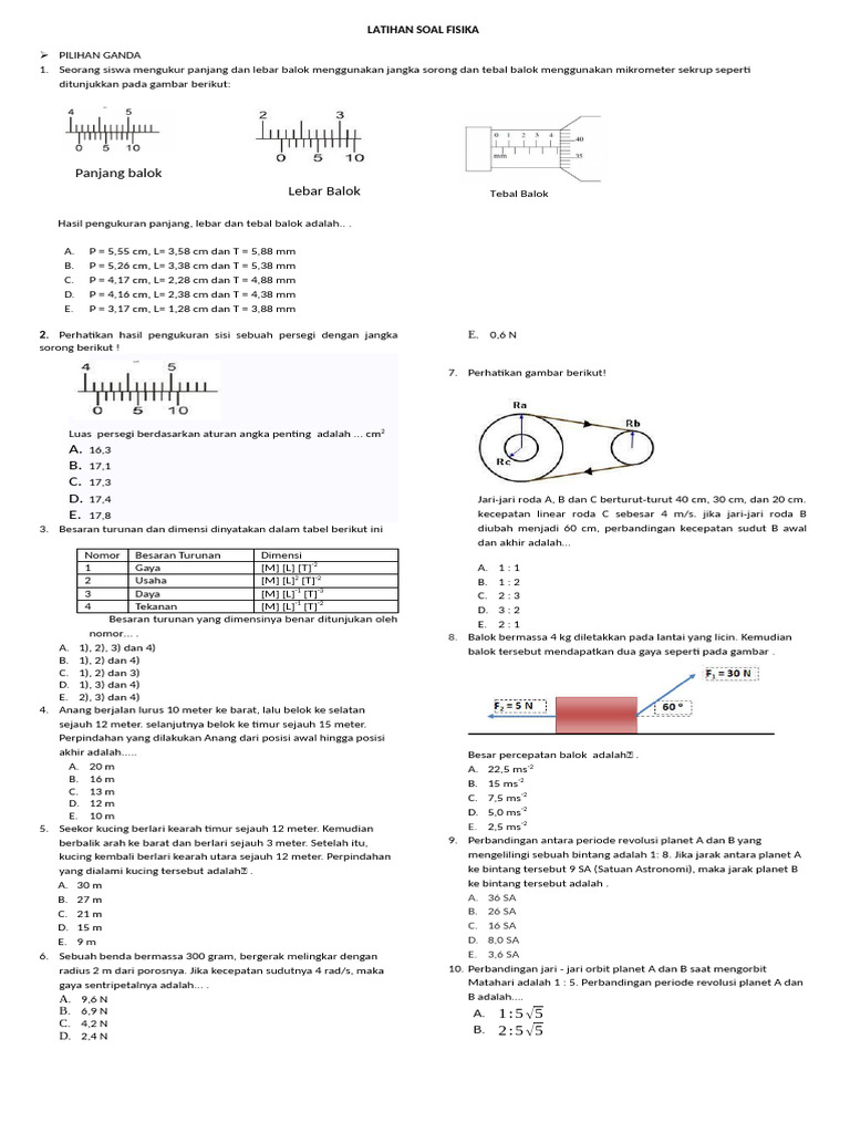 Latihan Soal Fisika | PDF