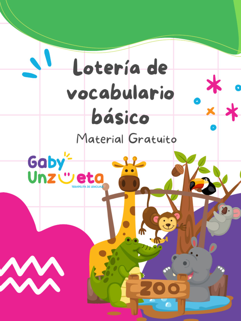 Lotería de Vocabulario Básico | PDF | Ciencia y matemáticas