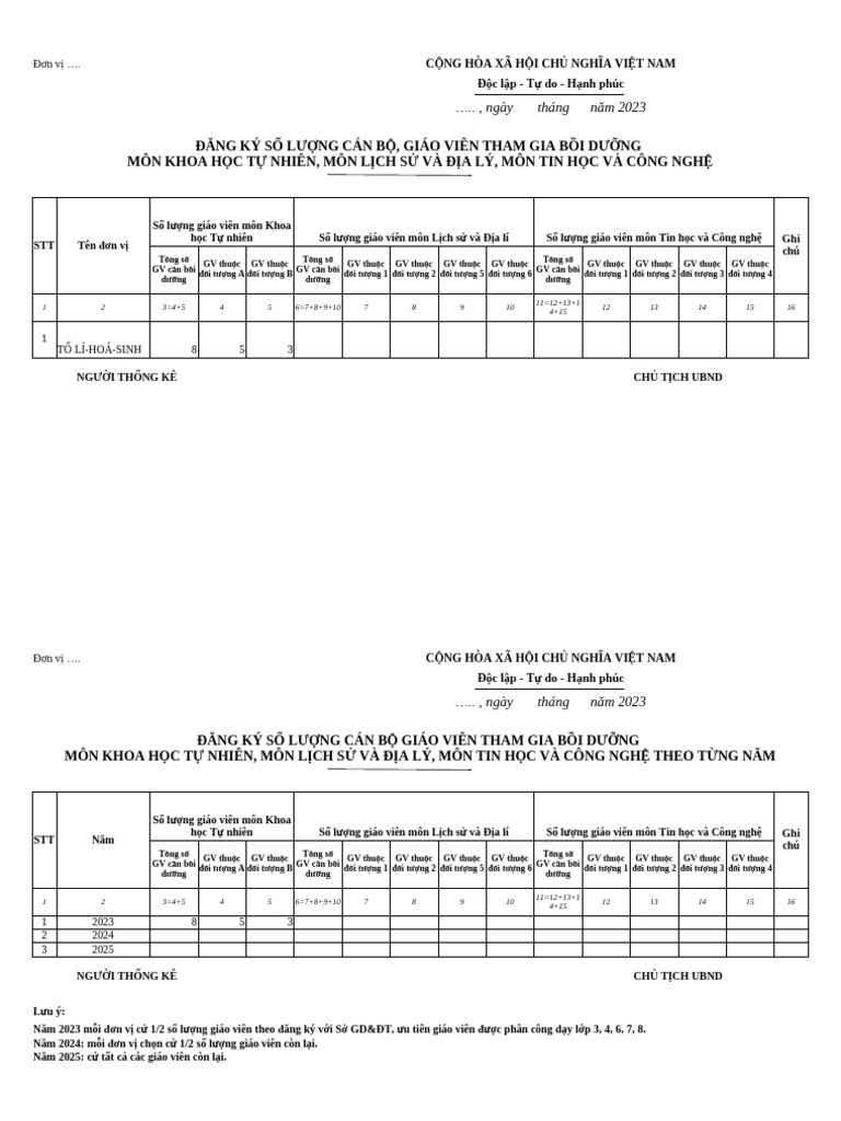 ĐK HỌC KHTN Bieu Mau Dang Ky | PDF