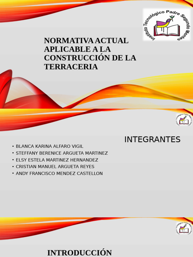 Diapoo NORMATIVAS APLICABLES EN LA TERRACERIA | PDF | Hormigón | Cumplimiento normativo