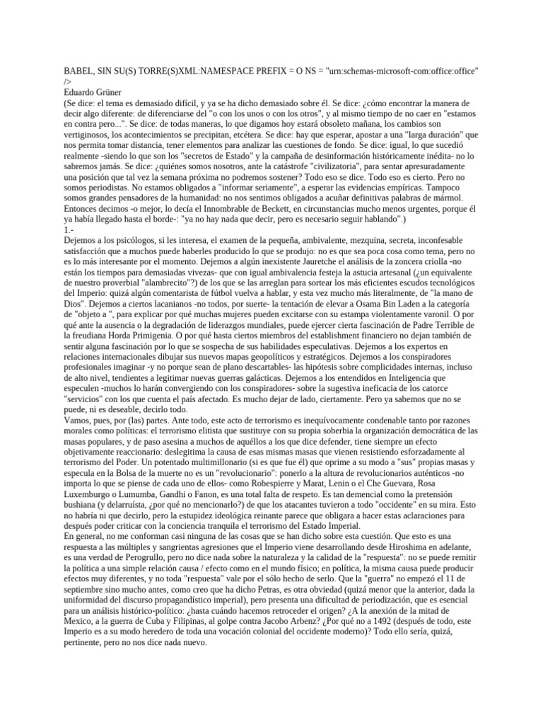 Babel (Texto de Gruner) | PDF | Verdad | Totalitarismo