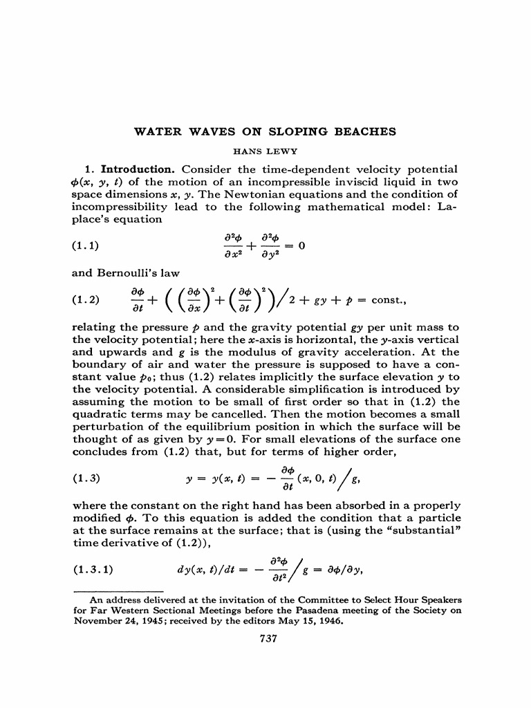 (I2) + ,+ 2+8y+ Const: Water Waves On Sloping Beaches | PDF | Waves ...