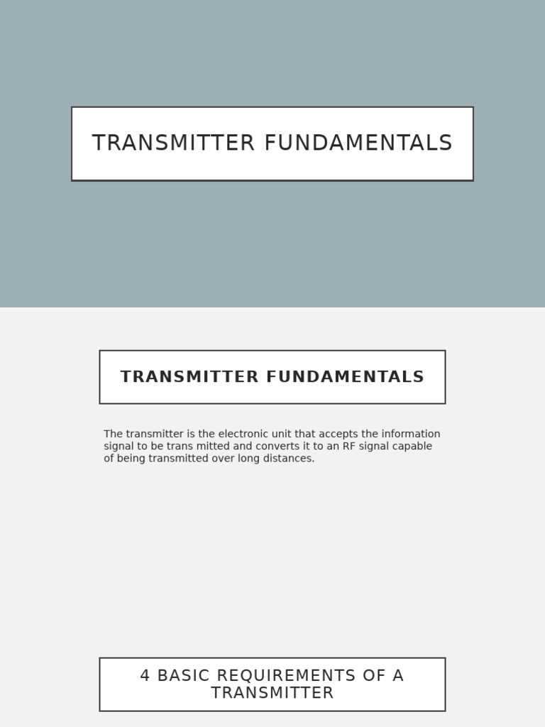 Transmitter Fundamentals | PDF | Transmitter | Amplifier