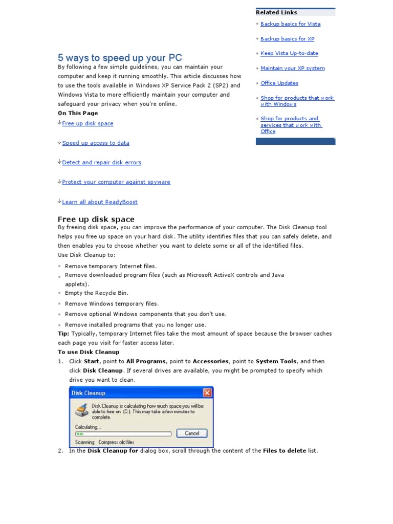 5 Ways To Speed Up Your PC | PDF | Spyware | Computer File