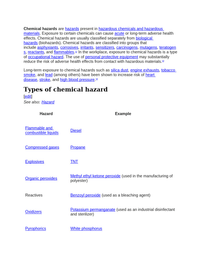 Topics Chemical Tech Lec | PDF | Working Conditions | Occupational ...