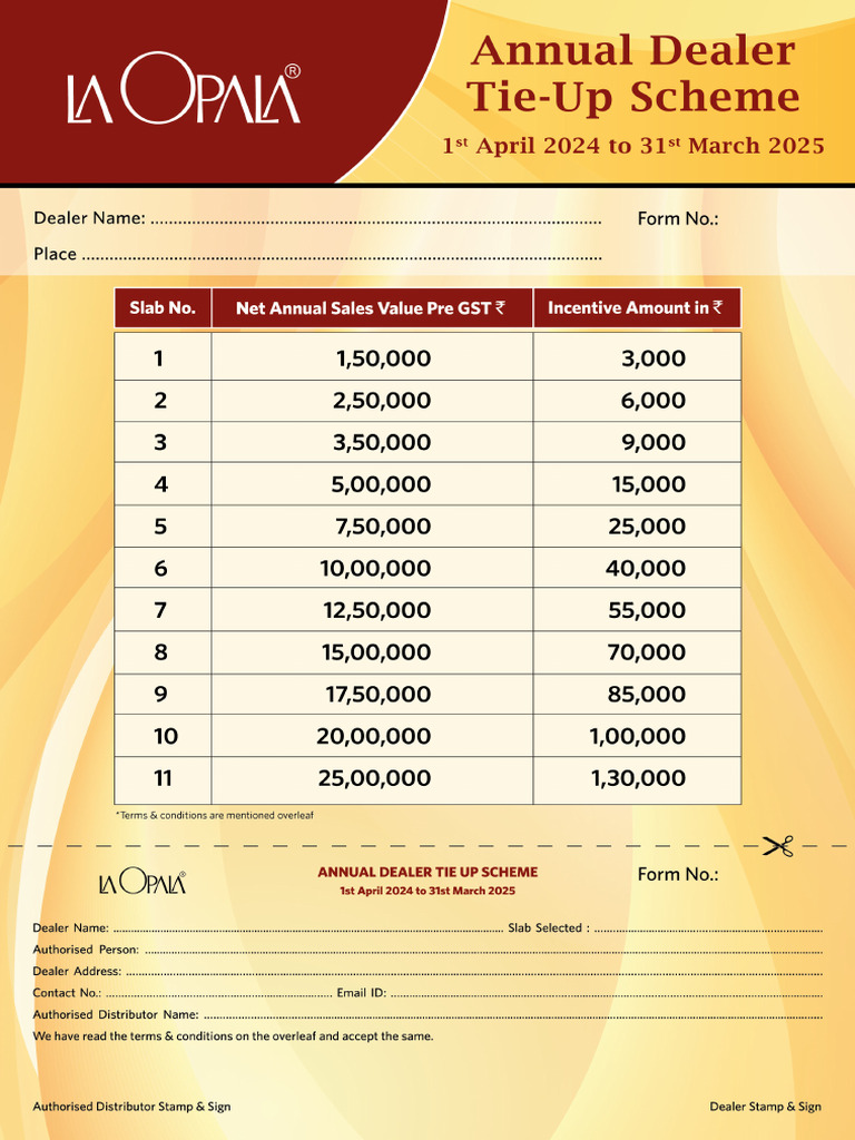 La Opala Annual Dealer Tie-Up Scheme Leaflet - 2024 | PDF