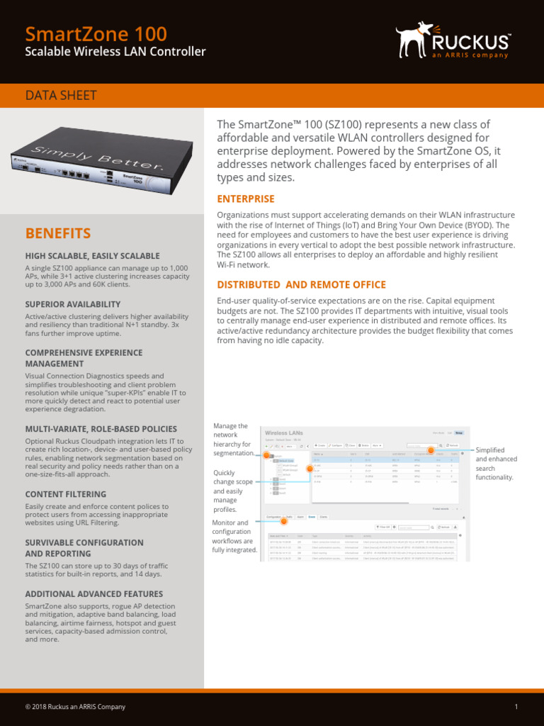 data-sheet-smartzone-100 | PDF | Computer Network | Wireless Lan