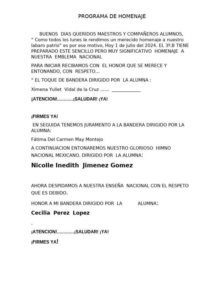 Programa Homenaje Monserrat Vazquez | PDF