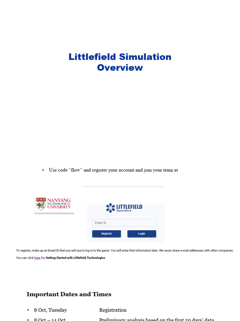 Littlefield Simulation Game Overview | PDF | Inventory | Business