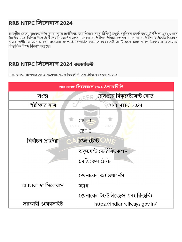 RRB NTPC Syllabus | PDF | Equations | Ratio