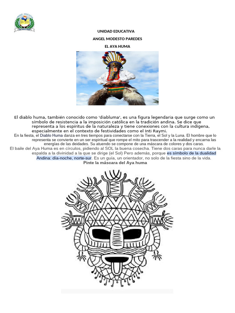 Significado del Diablo Huma en la Cultura Andina | PDF | Religión y ...